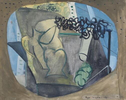 Holger Jacobsen: "Kande og grønne æbler", 1953. Signed Holger Jacobsen ...