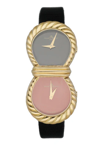 Baume & Mercier Art Deco Stone Dial Two Time zone Ladies Watch | Barnebys