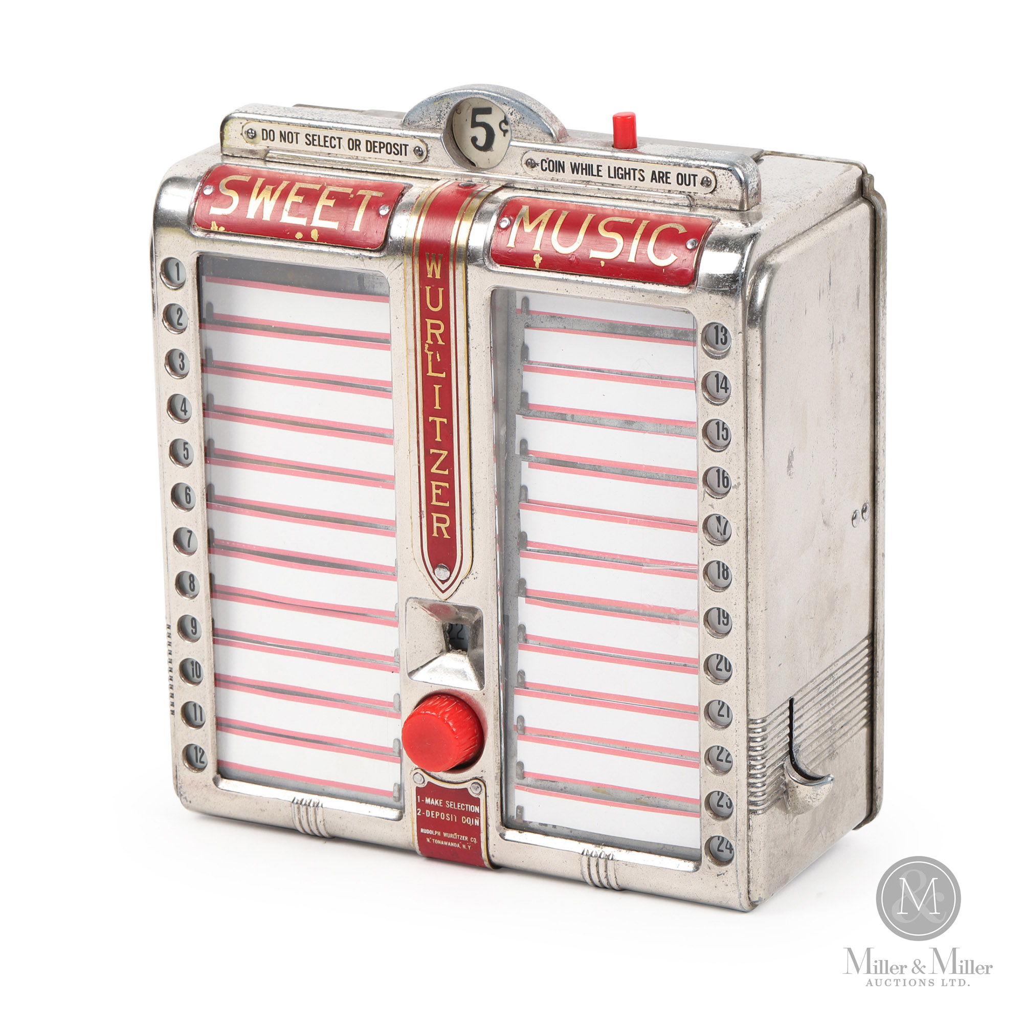 Wurlitzer Model 320 Jukebox Remote Selector Wall Box | Barnebys