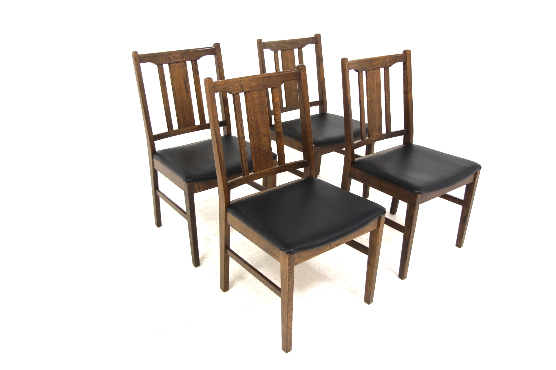 4 Chairs 1980s Swe. Oak Vinyl | Barnebys