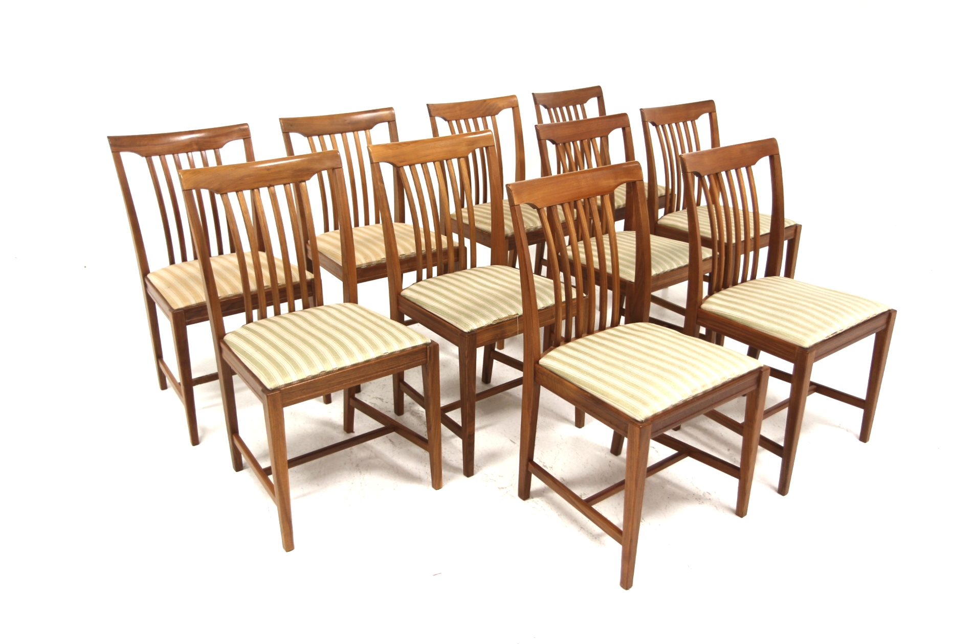 10Pcs Chairs Year: 1960s Origin: Swe. Material: Walnut W: 45cm D ...
