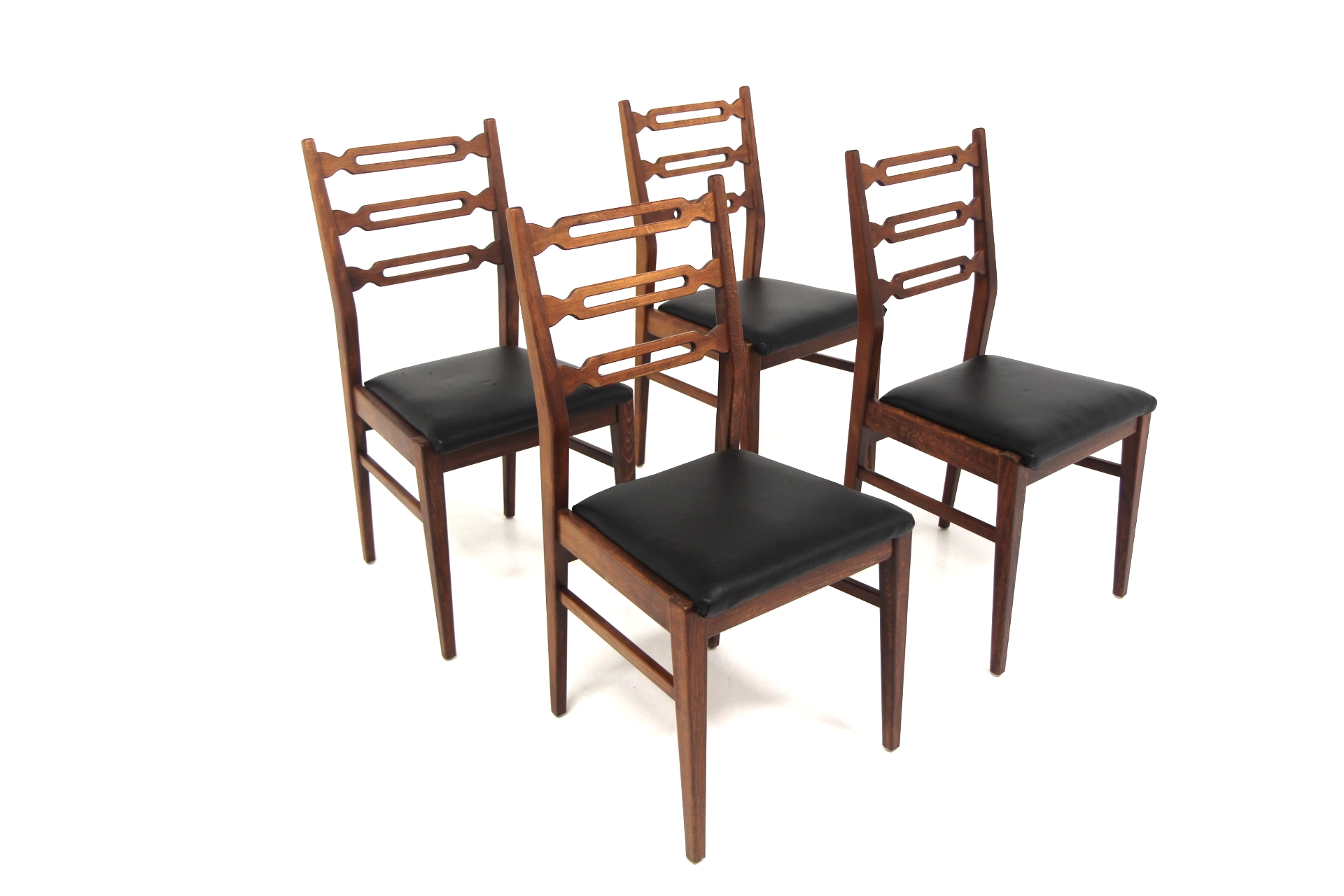 4Pcs Chairs Year: 1960s Origin: Swe. Material: Beech Vinyl W: 45cm ...