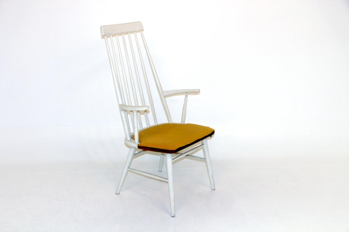 Armchair High back 1950s Swe. White | Barnebys