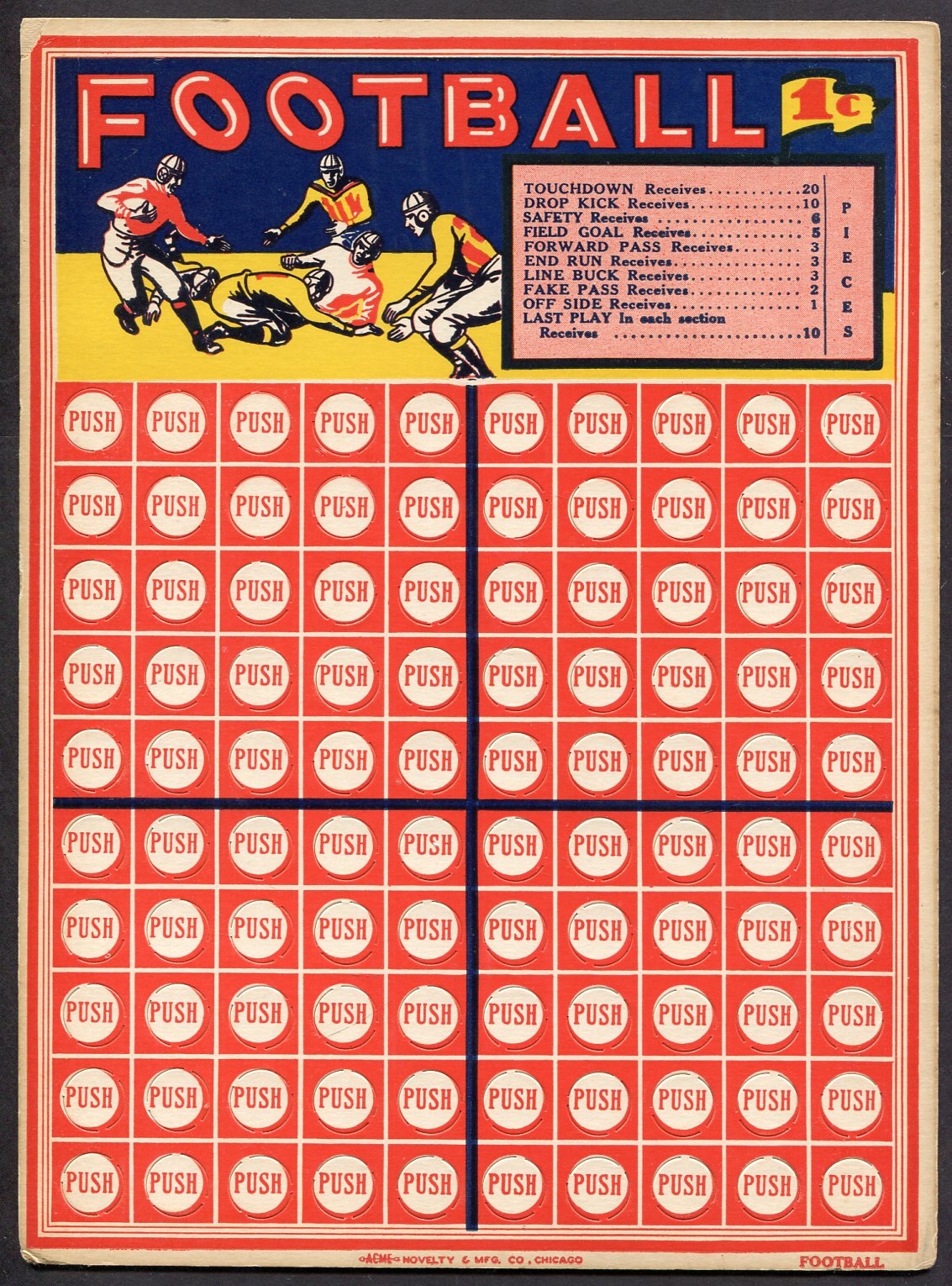 1940s Football Push Game Unused | Barnebys