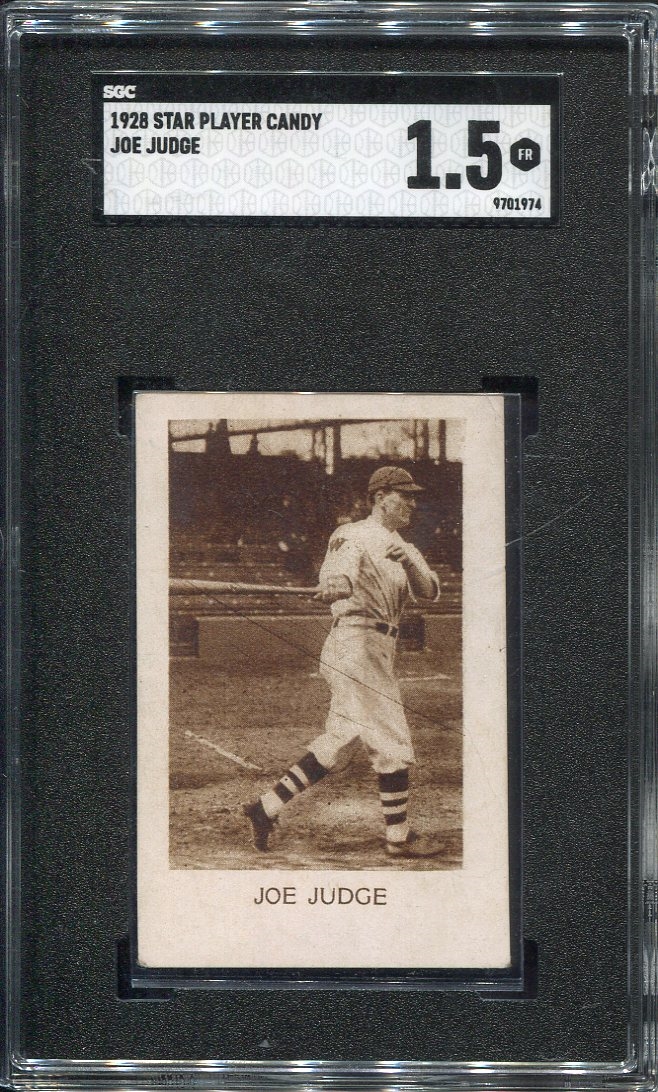 1928 Star Player Candy Joe Judge SGC 1.5 | Barnebys