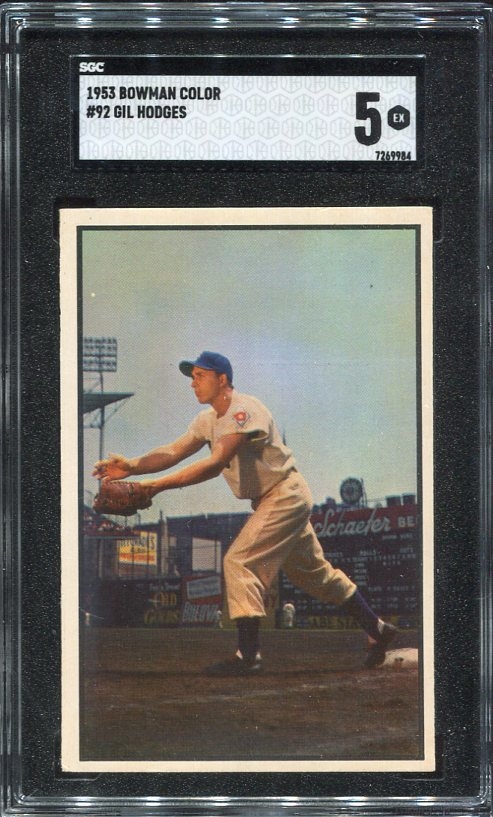 1953 Bowman #92 Gil Hodges SGC 5 | Barnebys