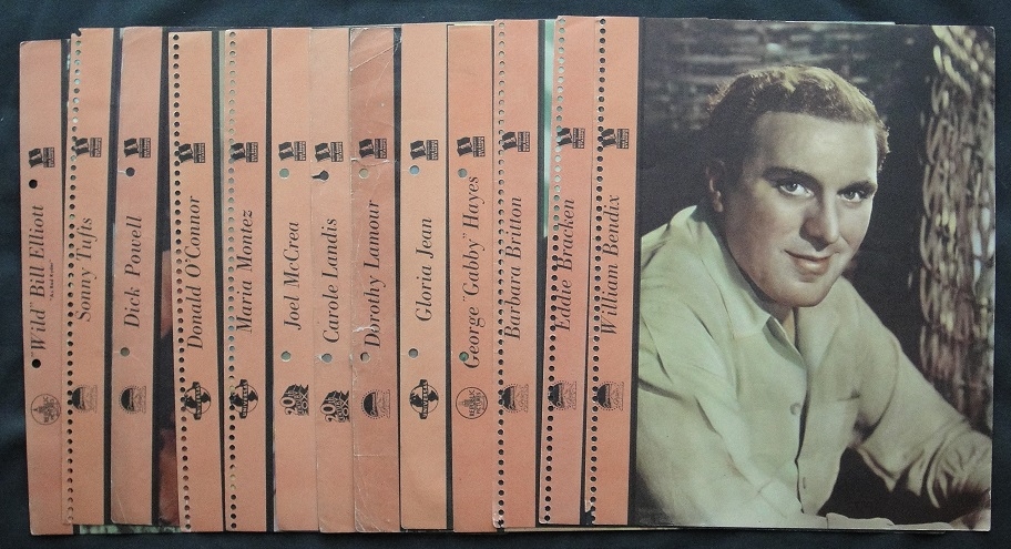 1944 Dixie Lid Movie Stars Premiums 13 Different | Barnebys