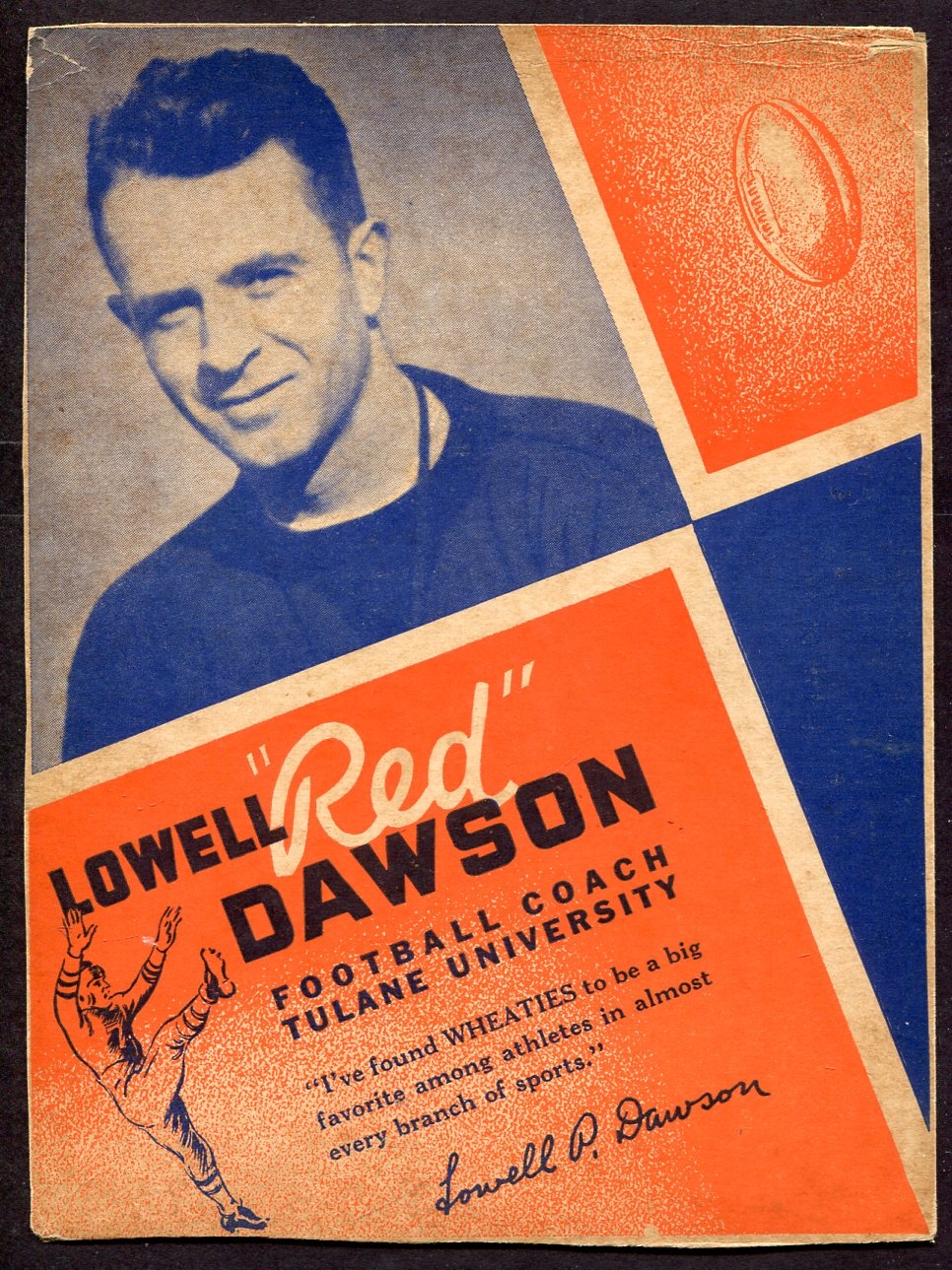 1936 Wheaties Coaches Red Dawson | Barnebys