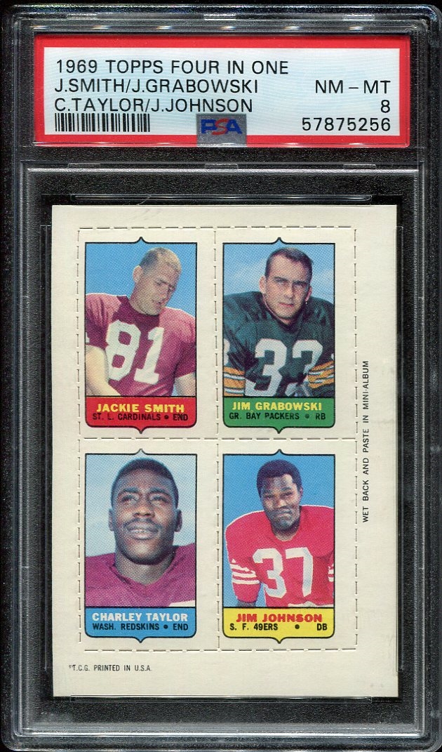 1969 Topps Four-in-One Smith/Grabowski/Taylor/Johnson PSA 8 | Barnebys