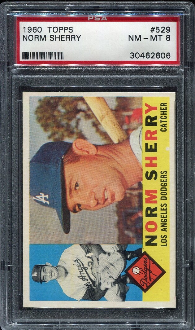 1960 Topps #529 Norm Sherry PSA 8 | Barnebys
