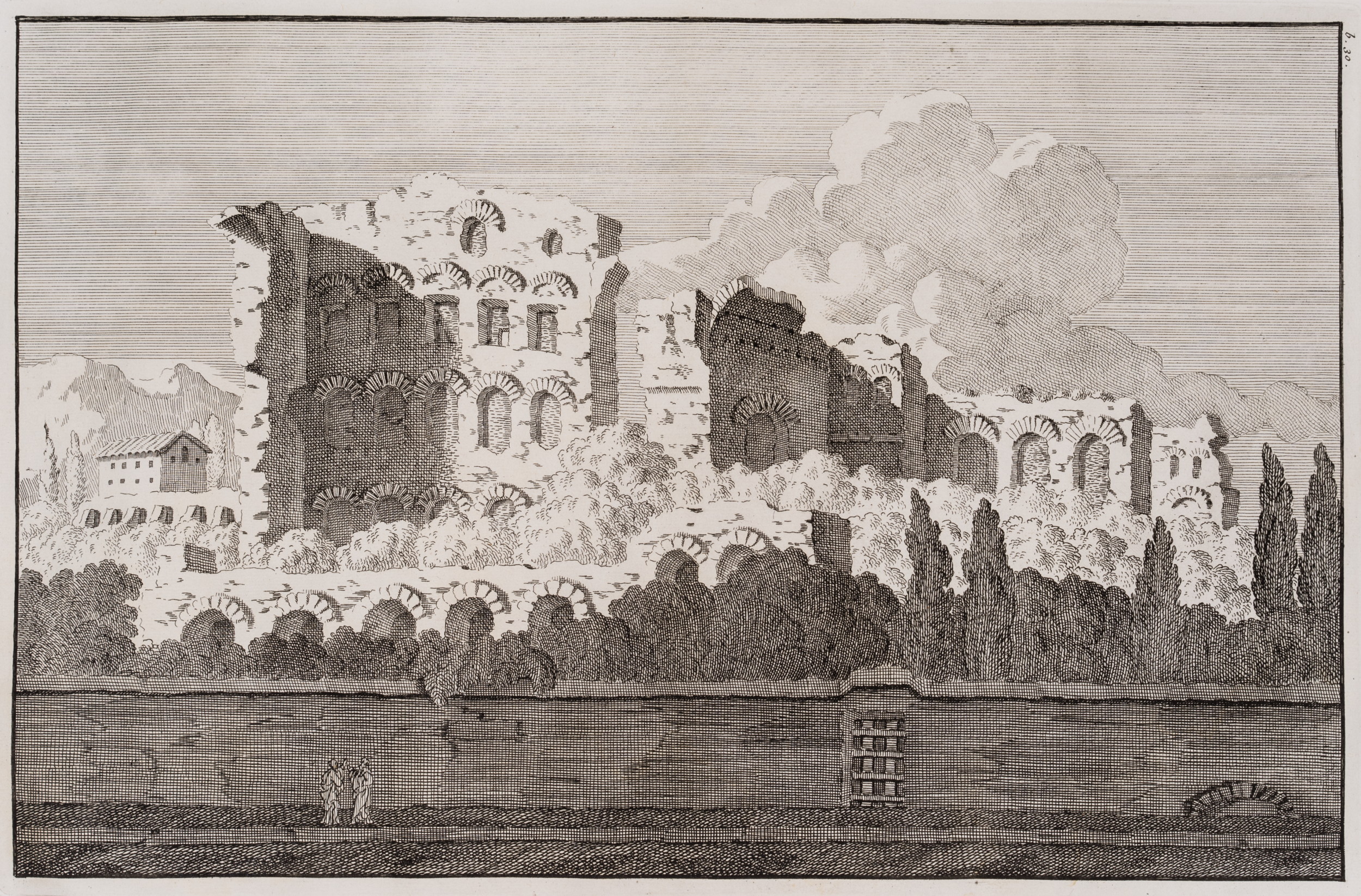 B. OVERBEKE (1660-1705), View of the Baths of Titus in Rome, 1709 ...