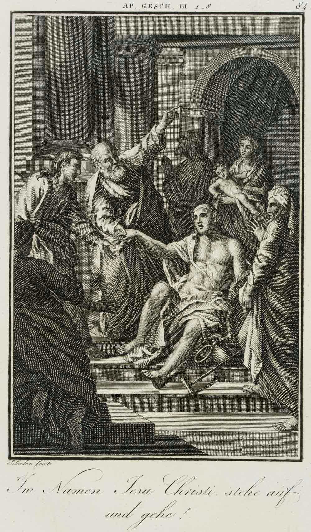 S. GYSIN (1786-1844), Healing of the lame by Peter and John, around ...