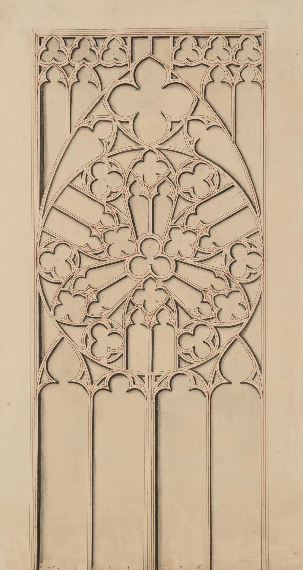 Unknown (19th), Oppenheim: Gothic window design... | Watercolours: bids ...