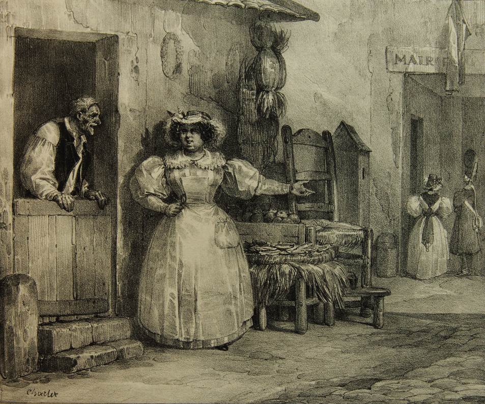 N. CHARLET (1792-1845), Scene in the slums, around 1831, Lithography ...
