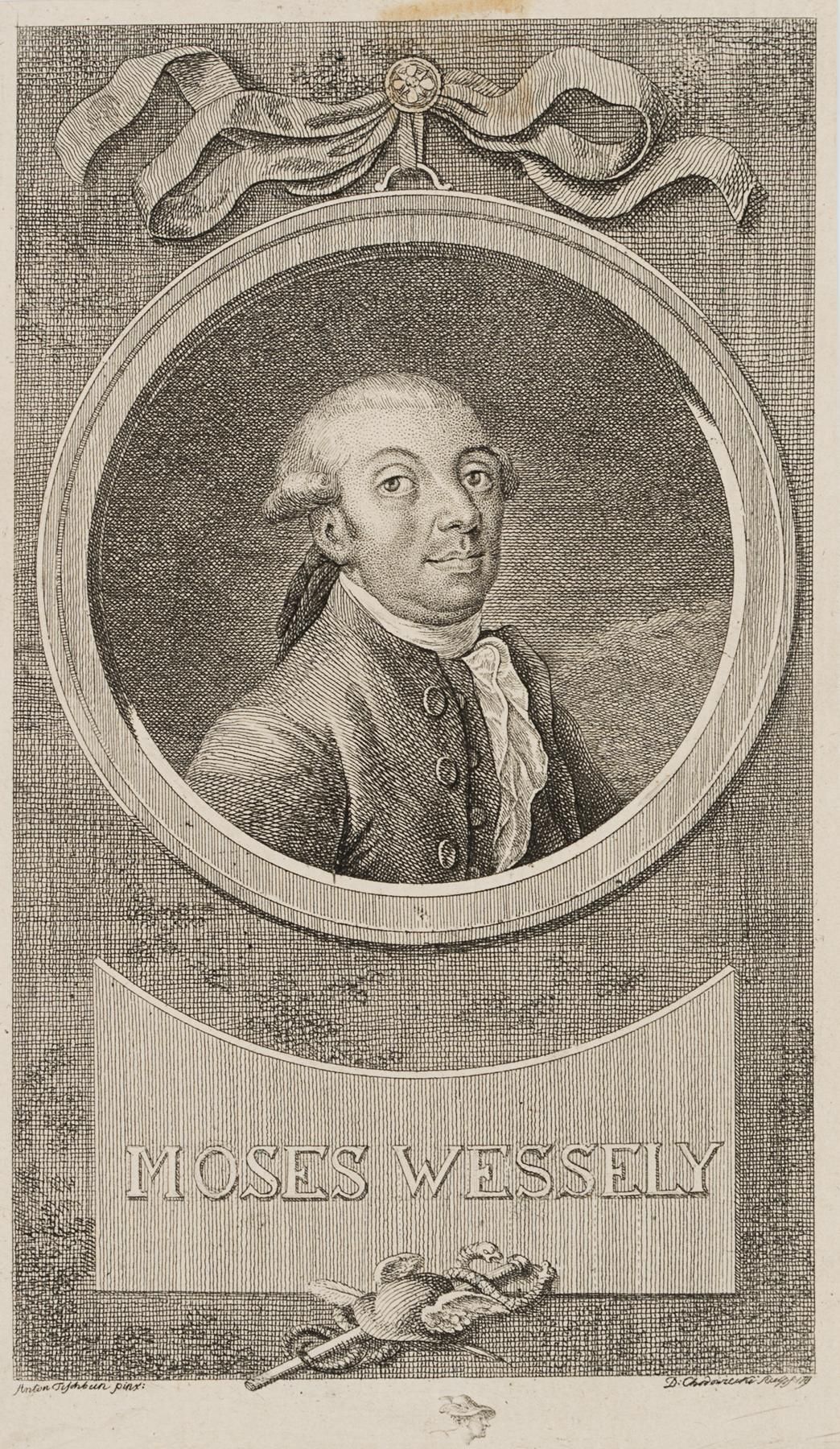 D. CHODOWIECKI (*1726), Portrait of Moses Wessely, Etching Daniel ...