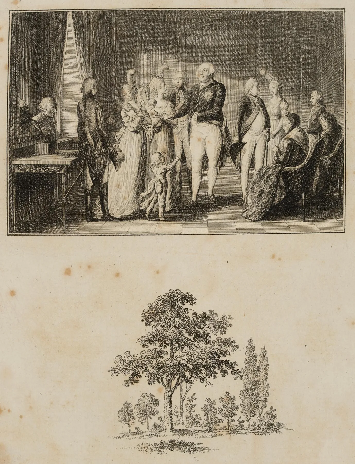 D. CHODOWIECKI (*1726), The Royal Prussian Family, 1796, Etching Daniel ...