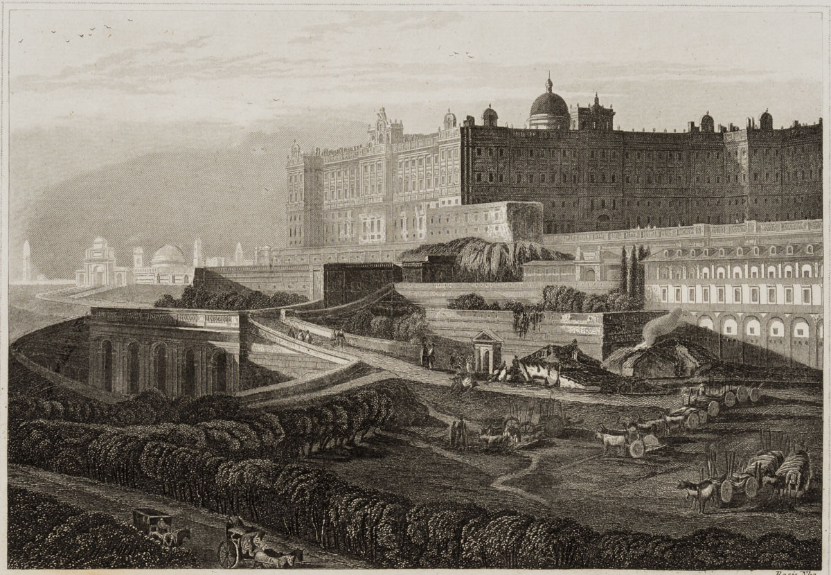 C. ROSÉE (*1804), The Royal Palace in Madrid, around 1840, Steel ...