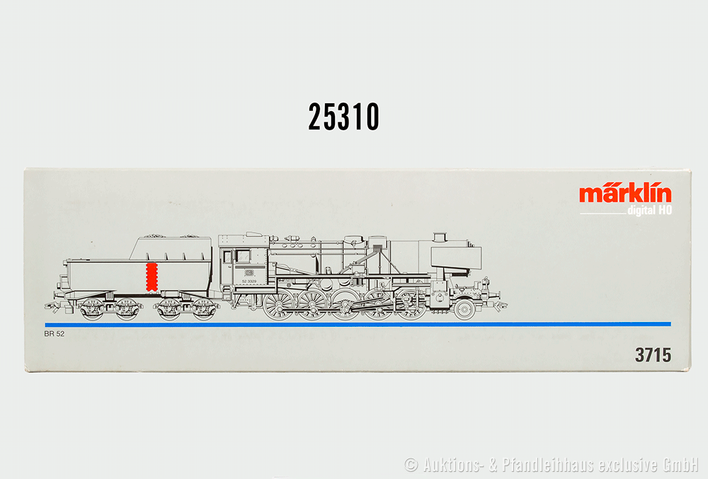 Märklin digital H0: 3715 Dampflok, DB, BN 52 3329, Z 1, OVP | Barnebys