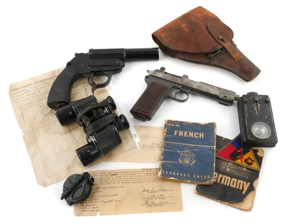 WW2 War Trophy Steyr Pistol, Flare Gun, Etc. | Barnebys