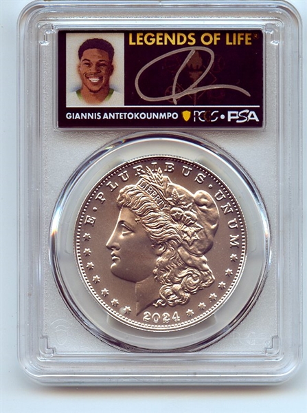 2024 $1 Silver Morgan Dollar PCGS MS70 FS Legends Life Giannis ...