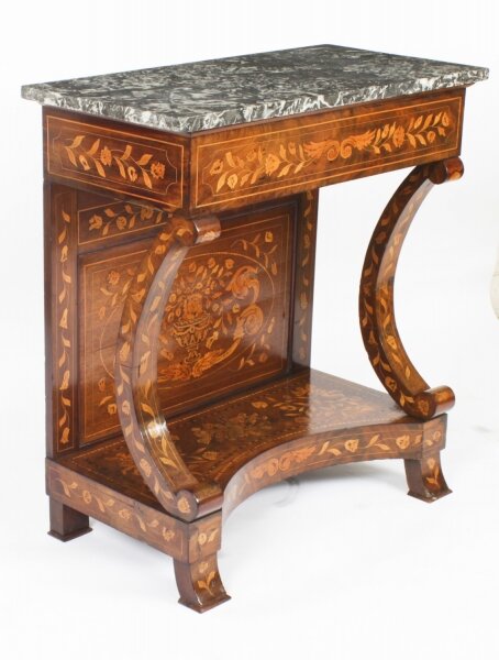 Antique Dutch Floral Marquetry Console Pier Table c.1830 19th C | Barnebys