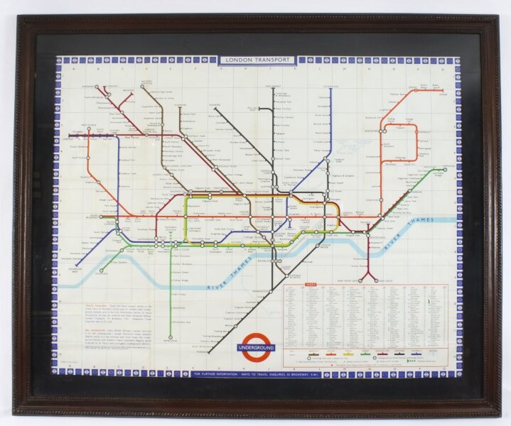 Vintage London Transport Tube Map By Paul Garbutt Circa 1963 | Barnebys