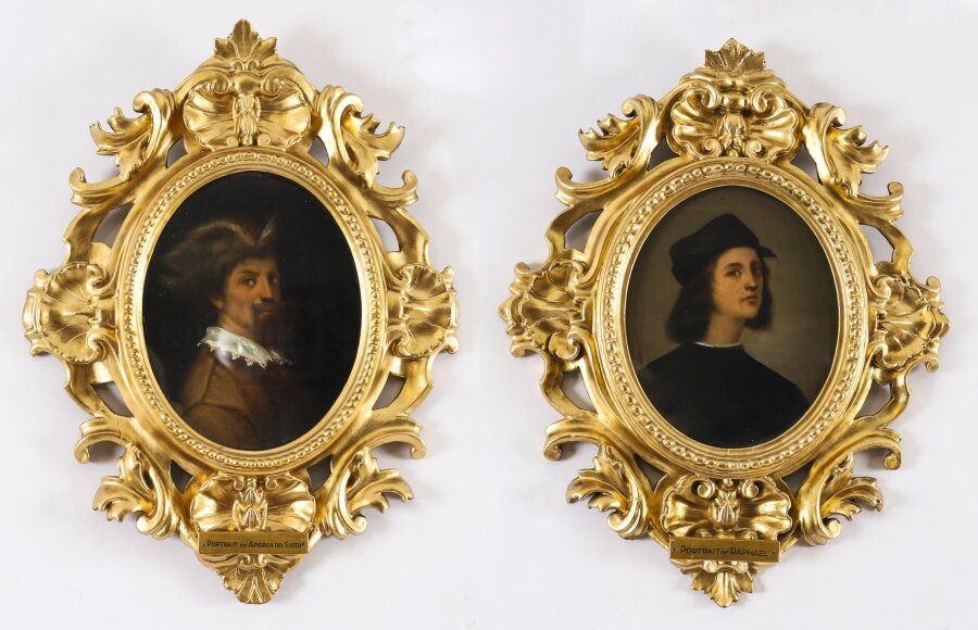 Antique Pair Self Portraits Raphael & Andrea del Sarto Florentine ...