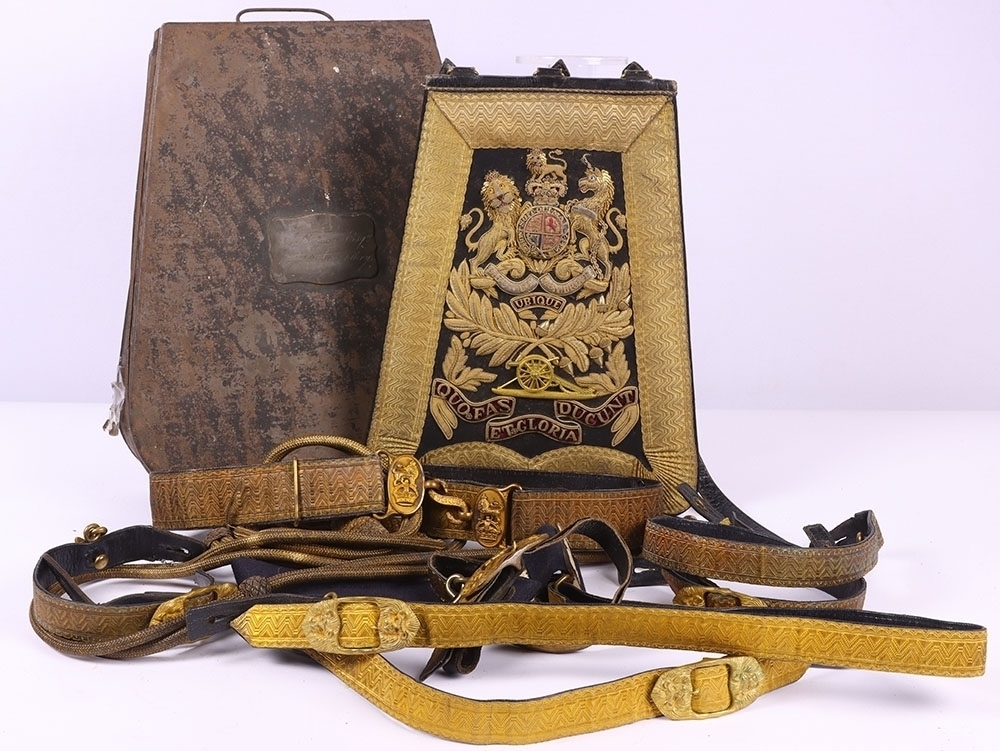 Victorian Royal Horse Artillery Officers Sabretache in Named Tin with ...