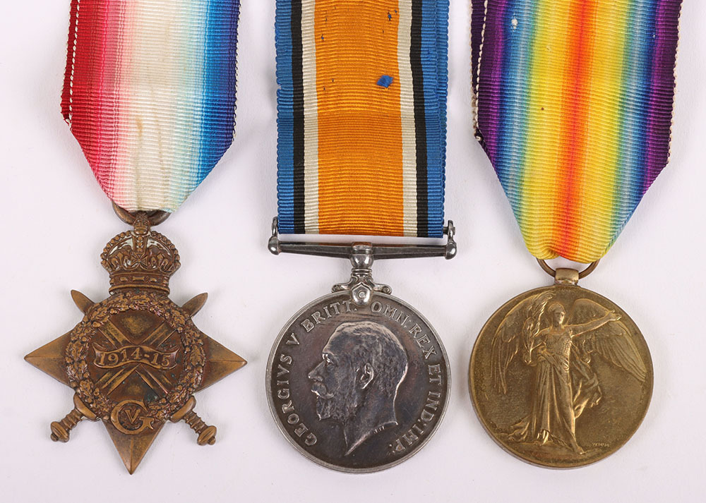 Great War 1914-15 Star Medal Trio to Recipient Serving in the 1st ...