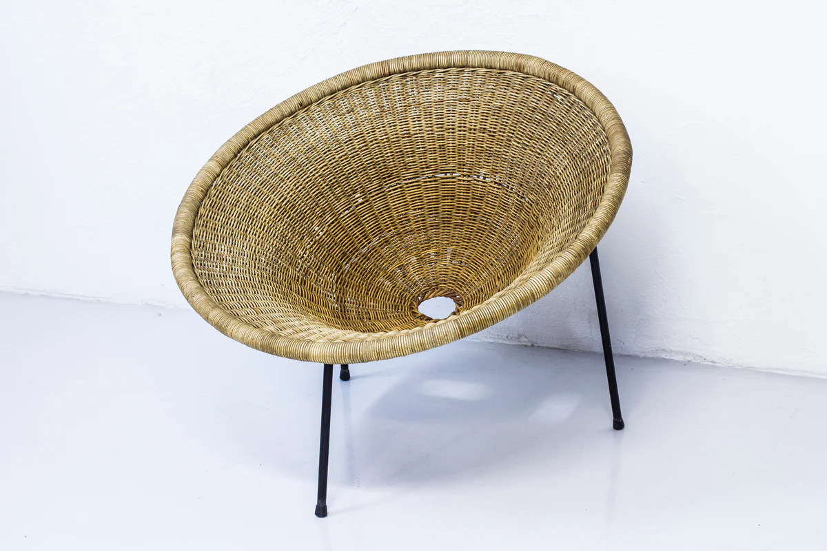 1950s Wicker easy chair by Sven Staaf | Barnebys