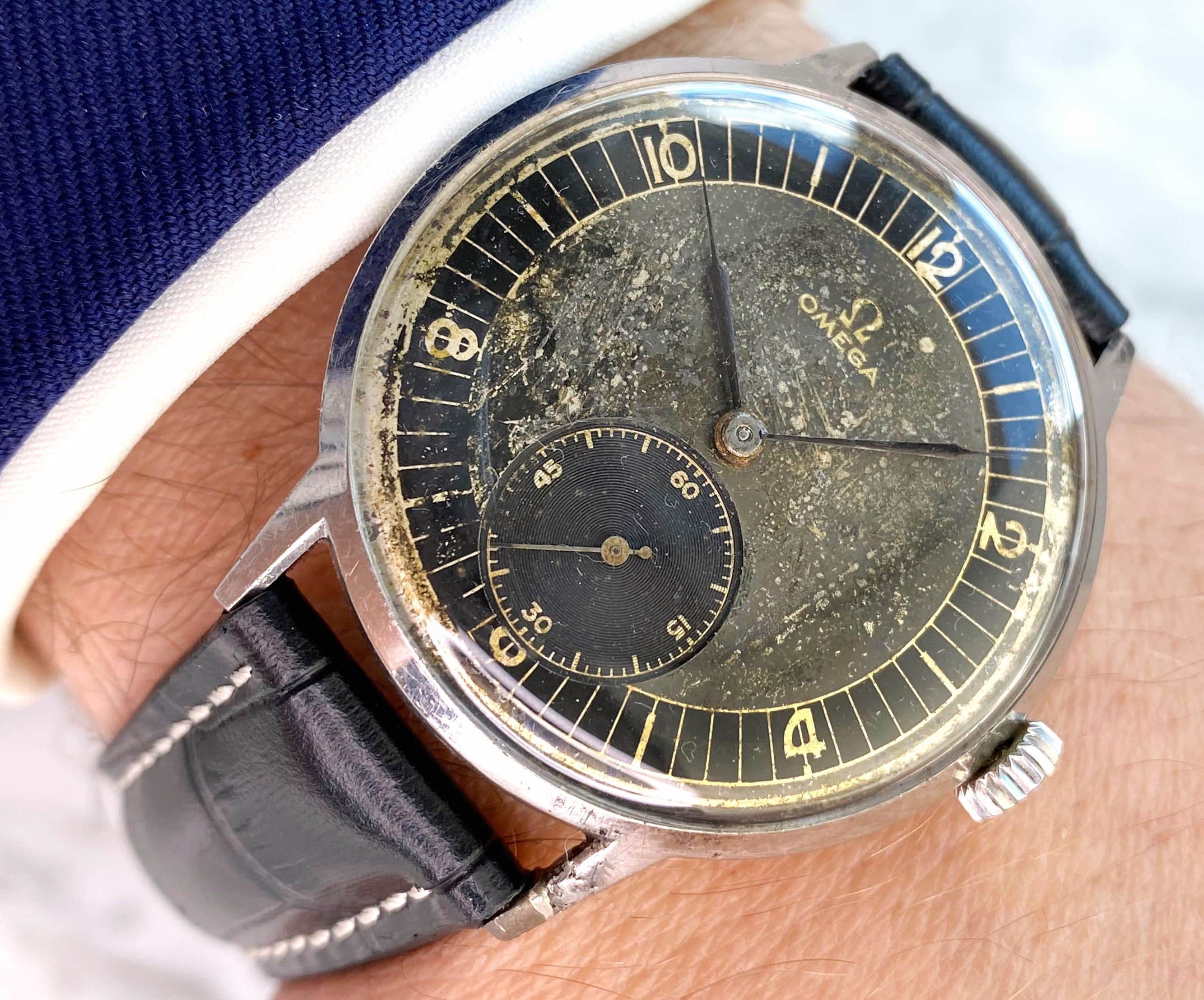 Omega Oversize Jumbo Vintage 38mm Rare Art Deco Dial Black-Grey Radial ...