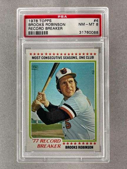 1978 Topps Brooks Robinson Record Breaker #4 PSA 8 | Barnebys