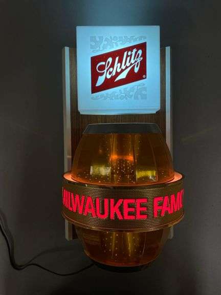 Vintage Schlitz Light Up Advertising Motion Sign | Barnebys