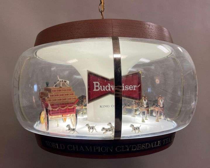 Budweiser Beer World Champion Clydesdale Team Motion Carousel Light-Up ...