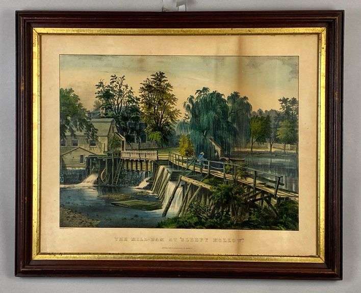 Currier and Ives The Mill-Dam at Sleepy Hollow Lithograph | Barnebys