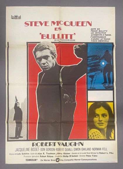 1978 Steve McQueen Bullitt Spanish 1 Sheet Movie Poster | Barnebys