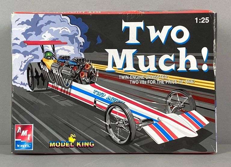 AMT ERTL Two Much! Twin Engine Dragster Plastic Model Kit | Barnebys