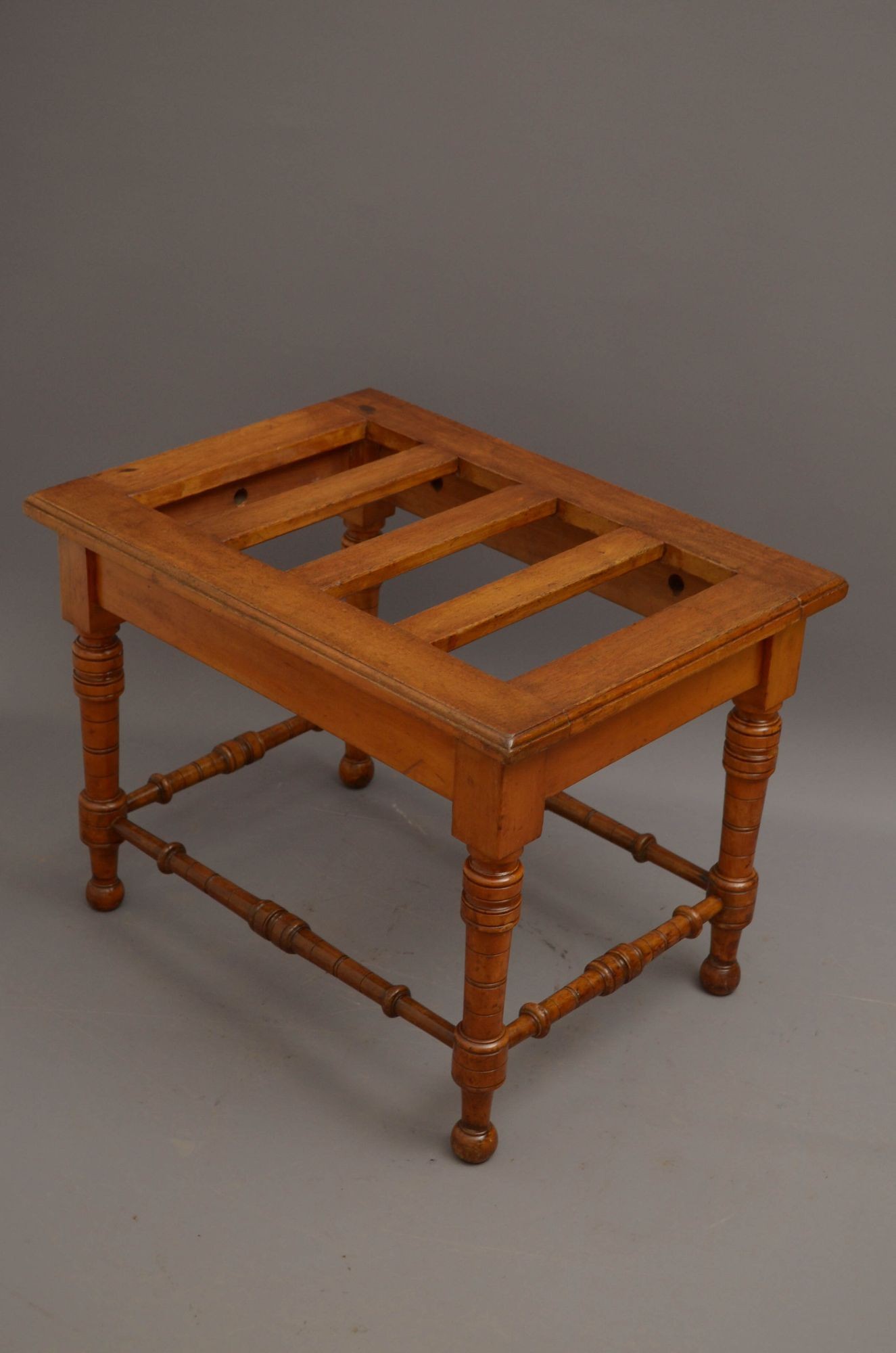 Victorian Satinwood Luggage Rack / Hall Bench | Barnebys