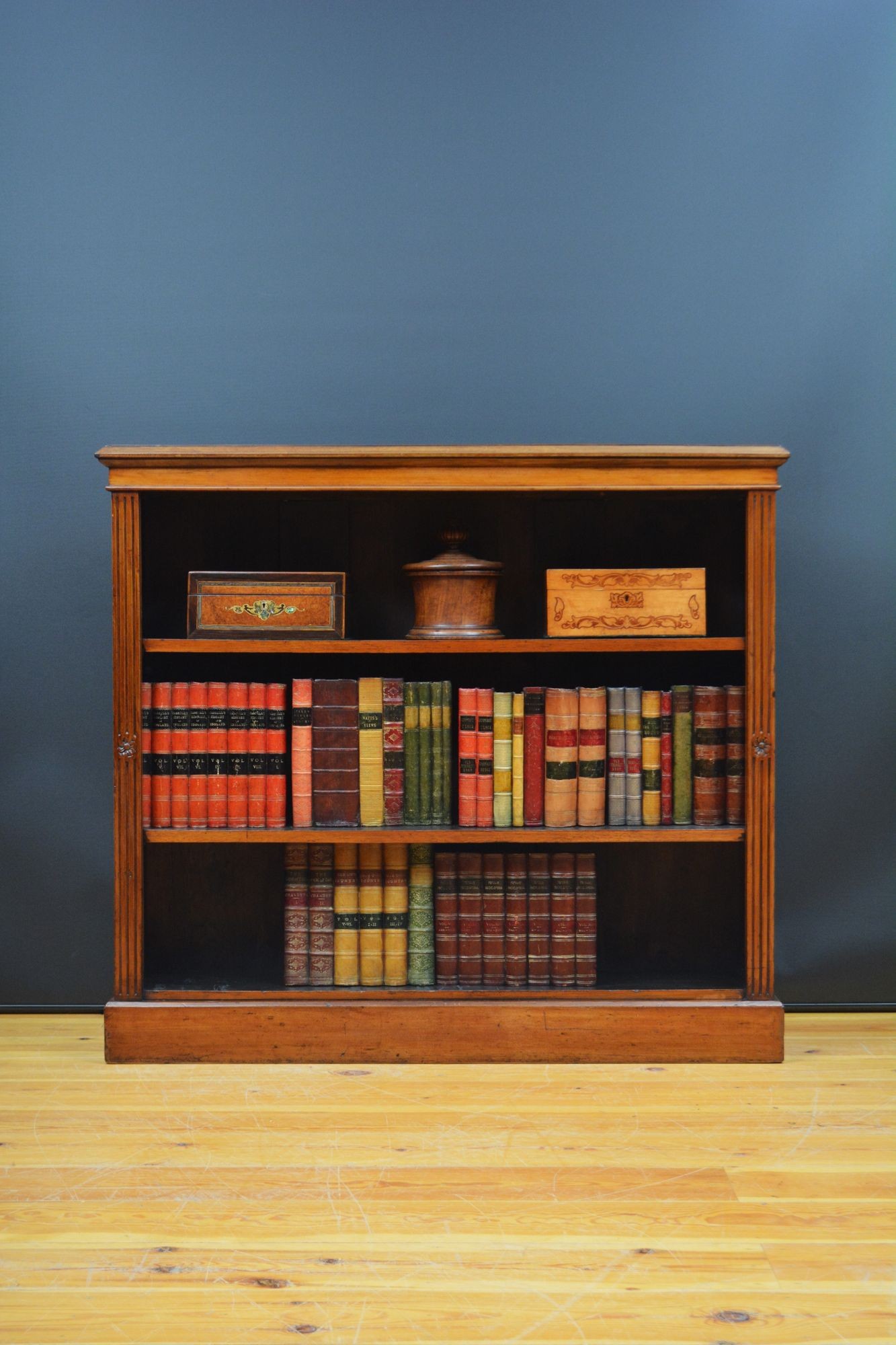 Edwards and Roberts English Victorian Open Bookcase in Walnut | Barnebys