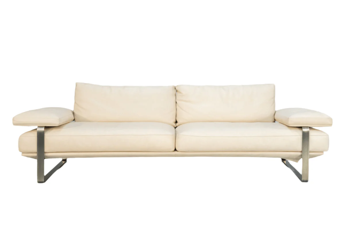 Molteni & C Still SDC250 Large Curved Sofa - In Ivory Leather | Barnebys