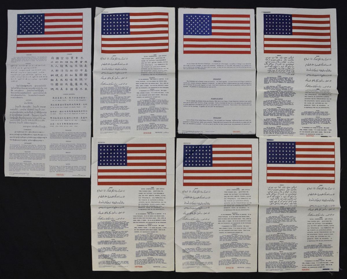 U.S. Military Safe Conduct Passes and U.S. Air Force Silk "Blood Chits ...