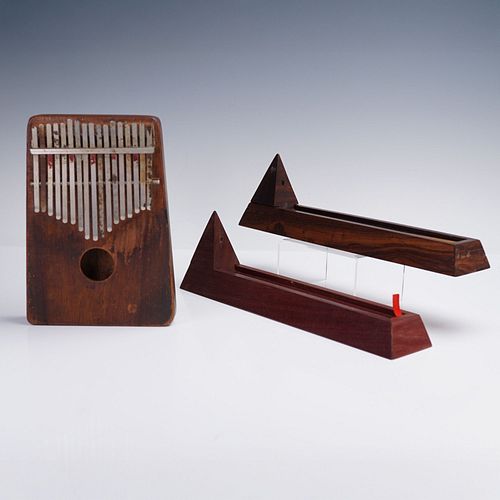 3pc Barry Biesanz Signed Incense Burners and Kalimba Thumb Piano | Barnebys