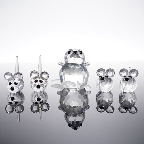 5pc Swarovski Crystal Field Mouse and Tiny Field Mice Figurines | Barnebys