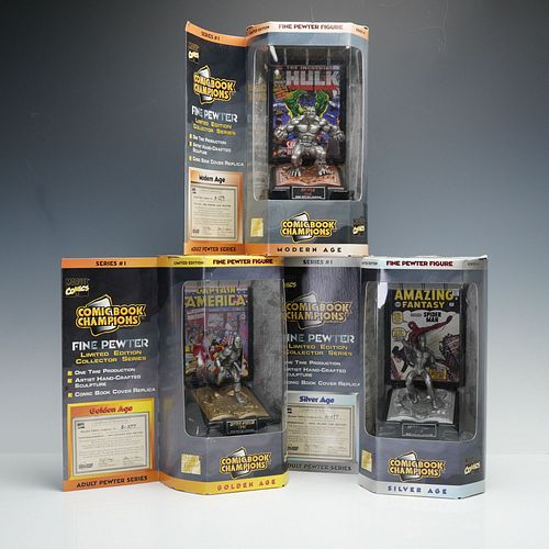 3pc Comic Book Champions Fine Pewter Figures | Barnebys