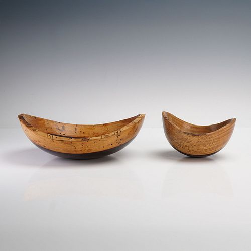 2pc Barry Biesanz Costa Rica Cocobolo Wood Bowls, Signed | Barnebys