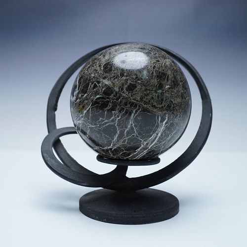 Stone Sphere Sculpture on Steel Base | Barnebys