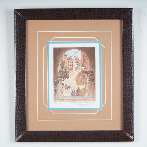 Arco de Cuchilleros Madrid Color Etching Signed by Sabatacha | Barnebys
