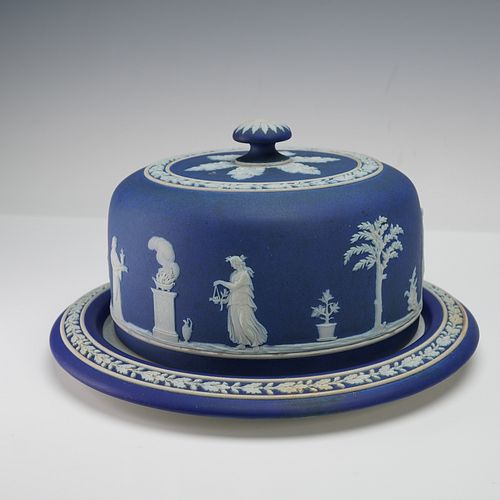 Wedgwood Blue Dipped Jasperware Cheese and Cake Dome | Barnebys