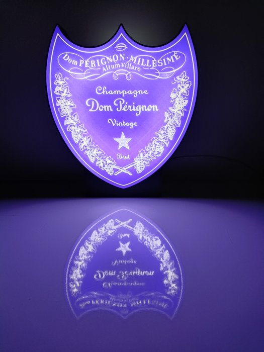 Tribute To Dom Pérignon; Illuminated Shield - Lighted sign - ABS | Barnebys