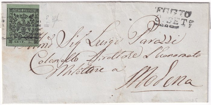 Italian Ancient States - Modena 1856 - 8 Set 5 c | Barnebys